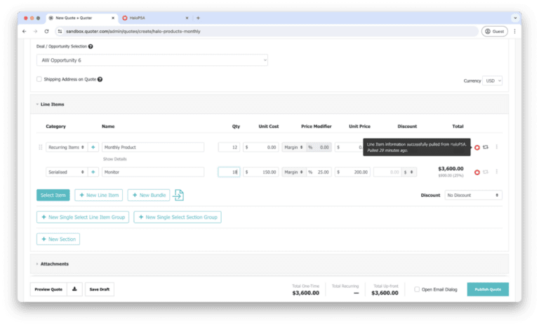 New Enhancements to the Quoter and Halo PSA Integration